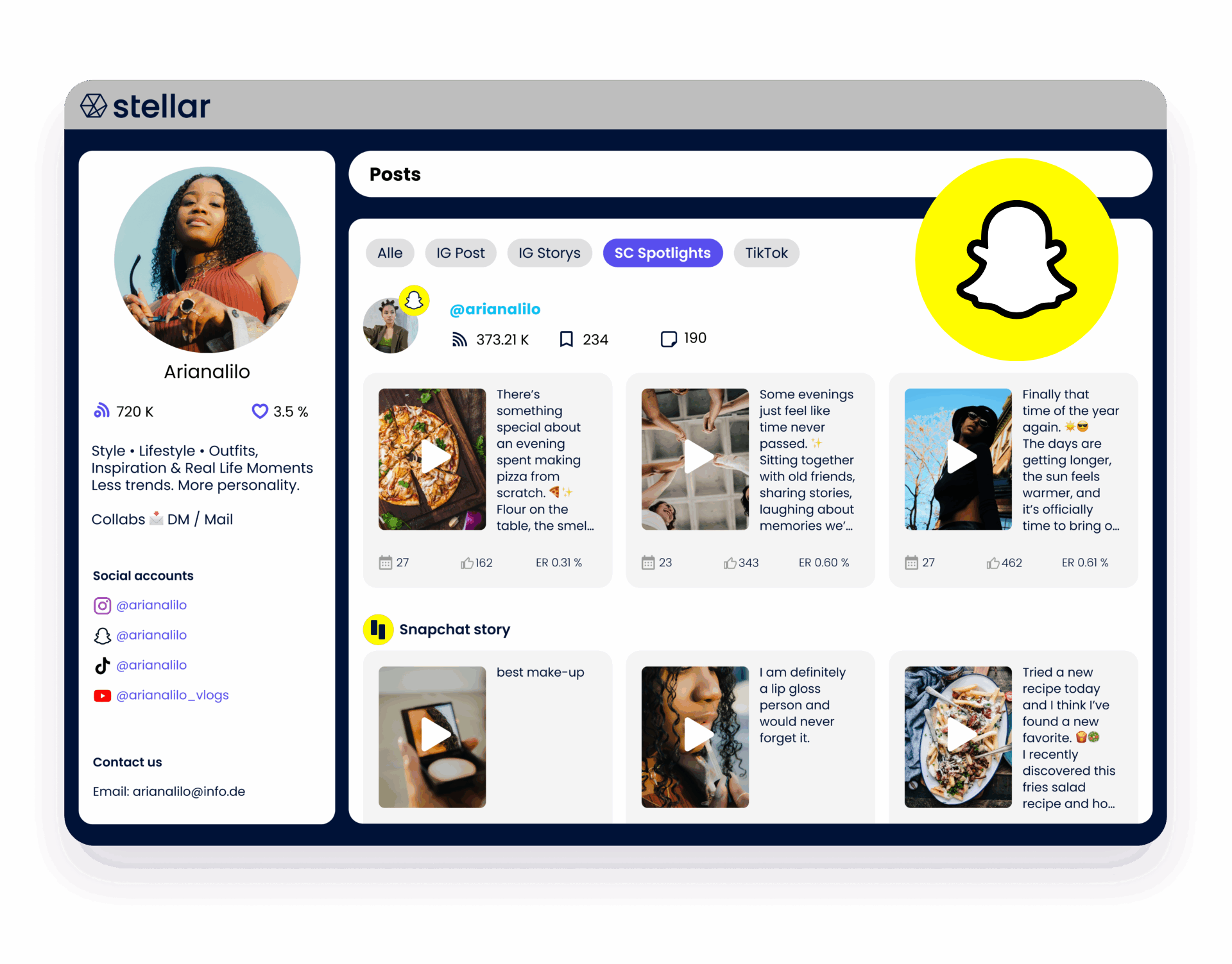 Snapchat Influencer Tracking Is Now on Stellar
